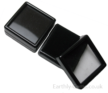 Black Glass Top Gemstone Display Box 30mm x 30mm