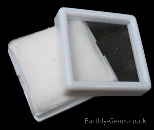 Glass Lid White Gem Display Box 60mm x 60mm