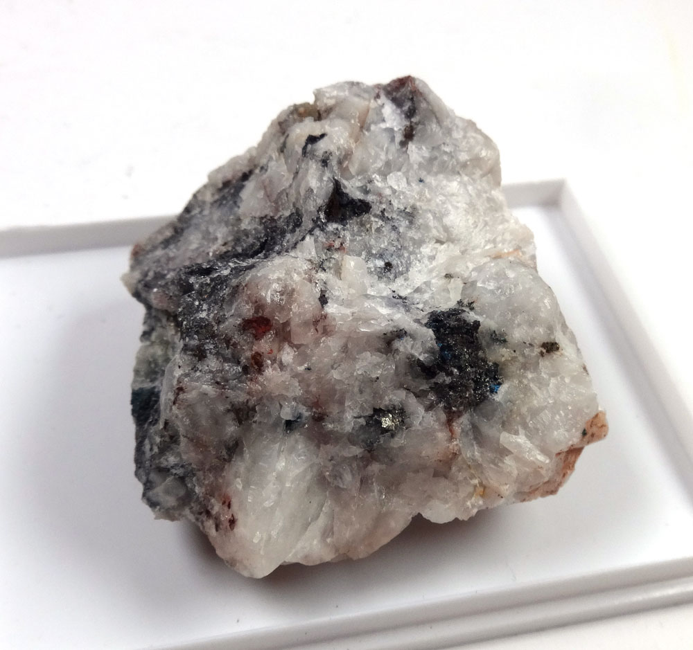 Cornish Connellite on Quartz with Chalcopyrite Mineral