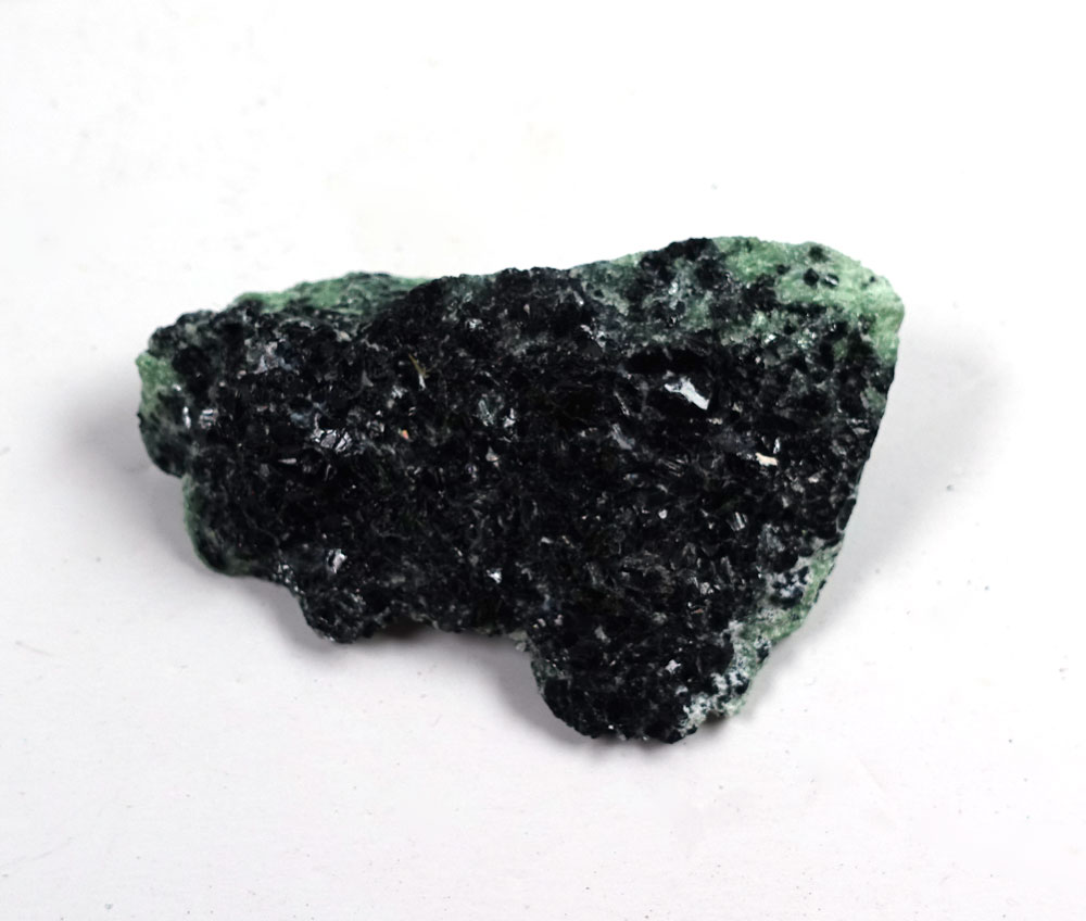 Zoisite with Black Amphibole Hornblende Crystalised Surface