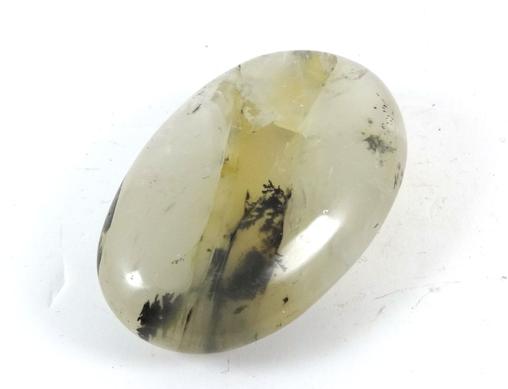 Dendritic Manganese Milky Quartz Pebble